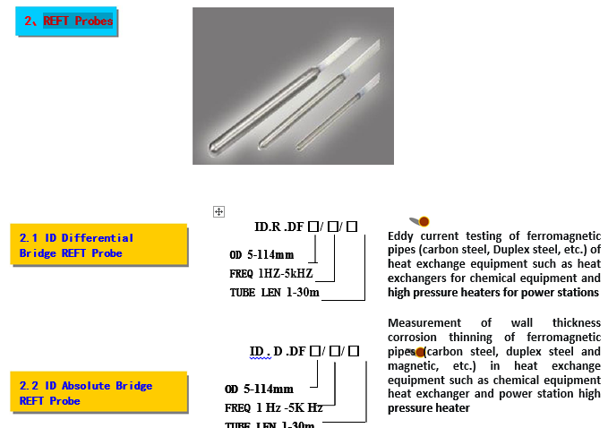 REFT Eddy Current Testing Equipment Inspection Probe (Sonde Pemeriksaan ...